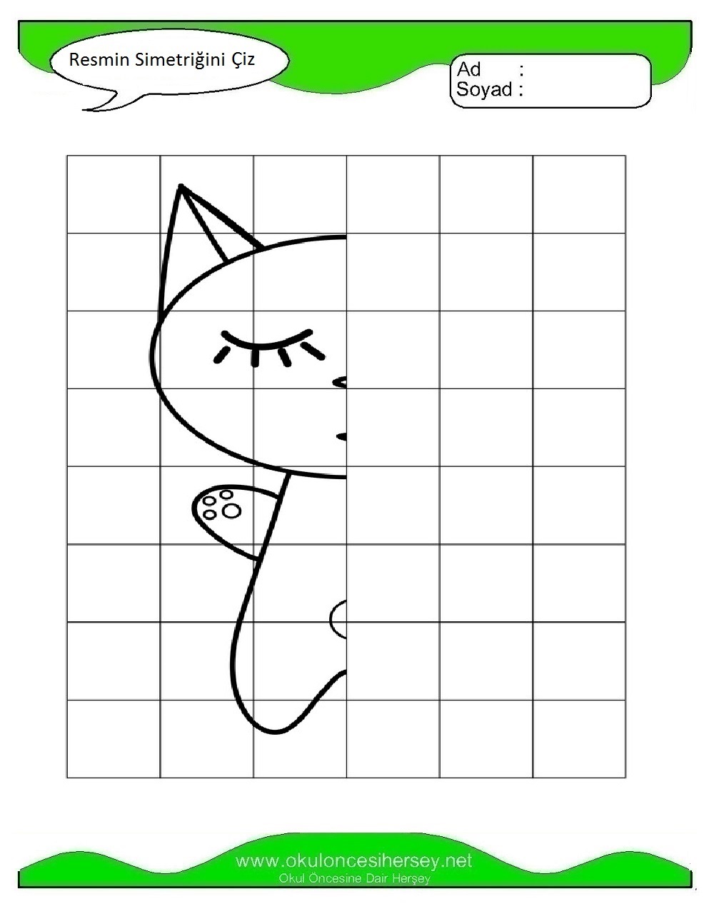 Simetrisini Çiz Çalışma Sayfaları