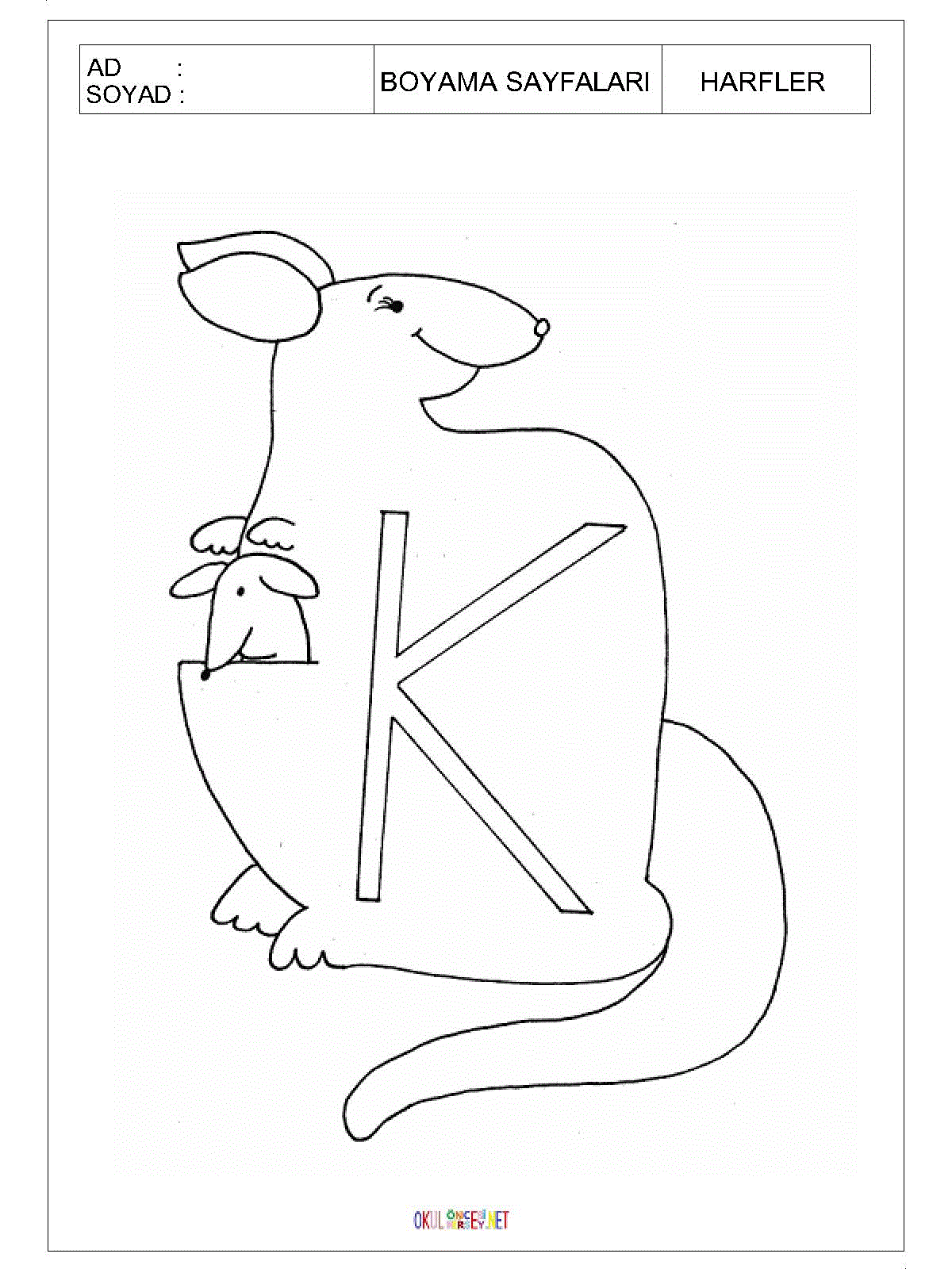 ALFABE BOYAMA SAYFALARI