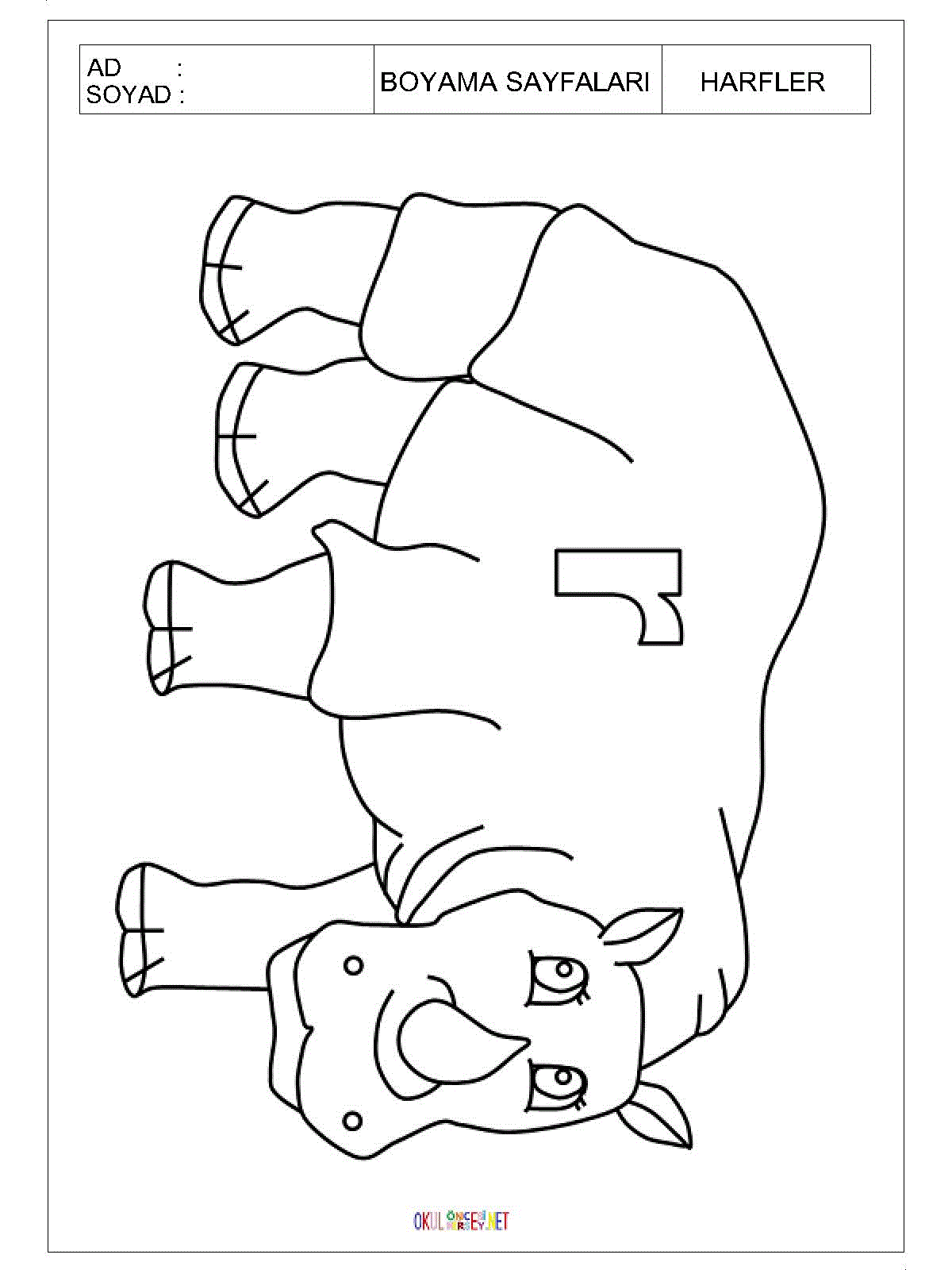 ALFABE-BOYAMA SAYFALARI-OKUL ÖNCESİ HERŞEY