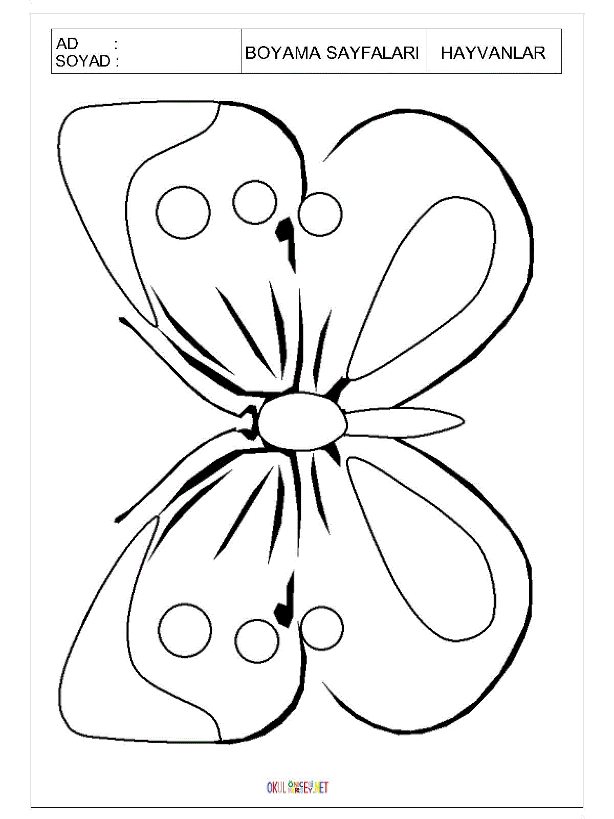HAYVANLAR-BOYAMA SAYFALARI-OKUL ÖNCESİ HERŞEY