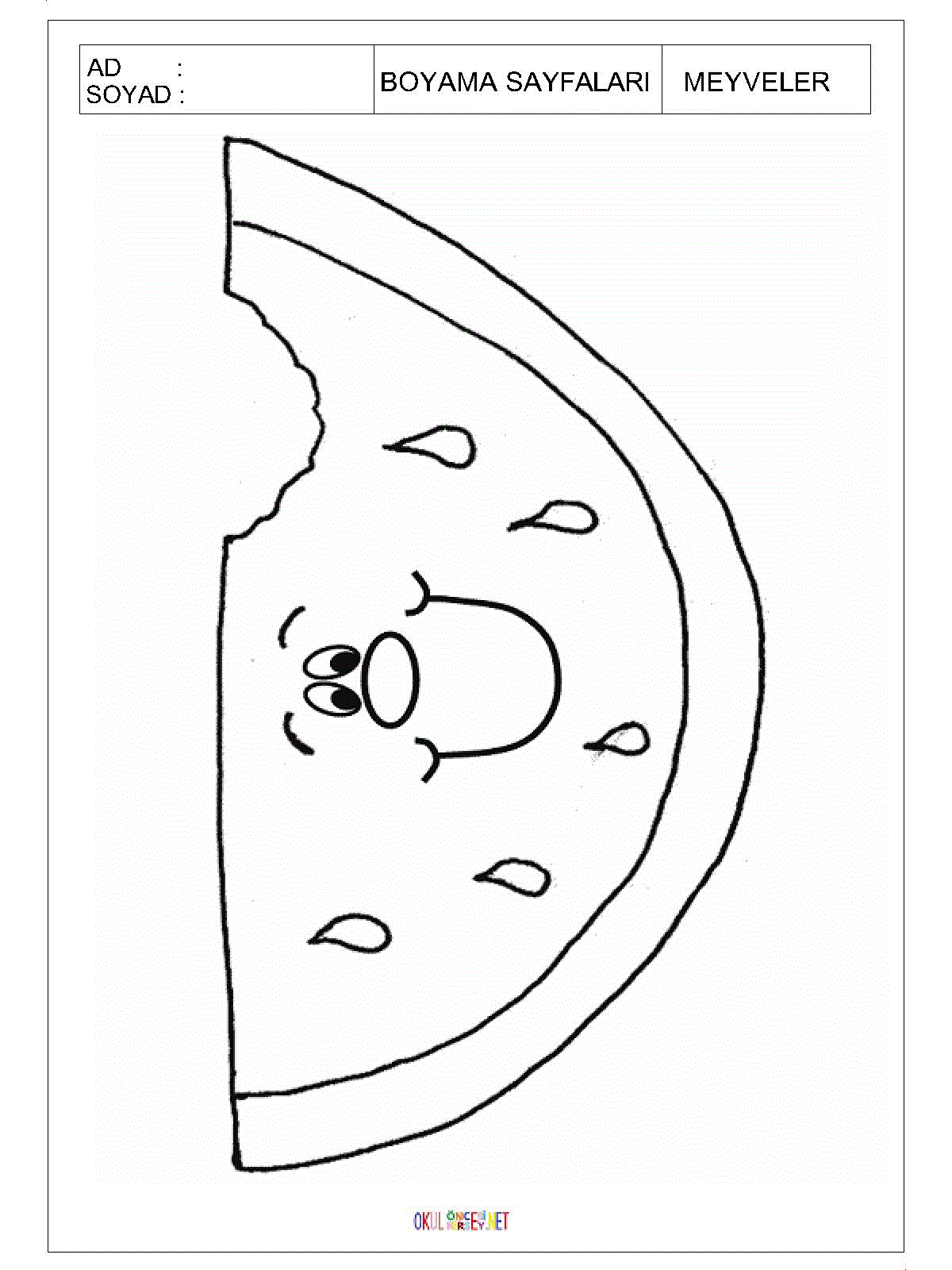 MEYVE-BOYAMA SAYFALARI-OKUL ÖNCESİ HERŞEY