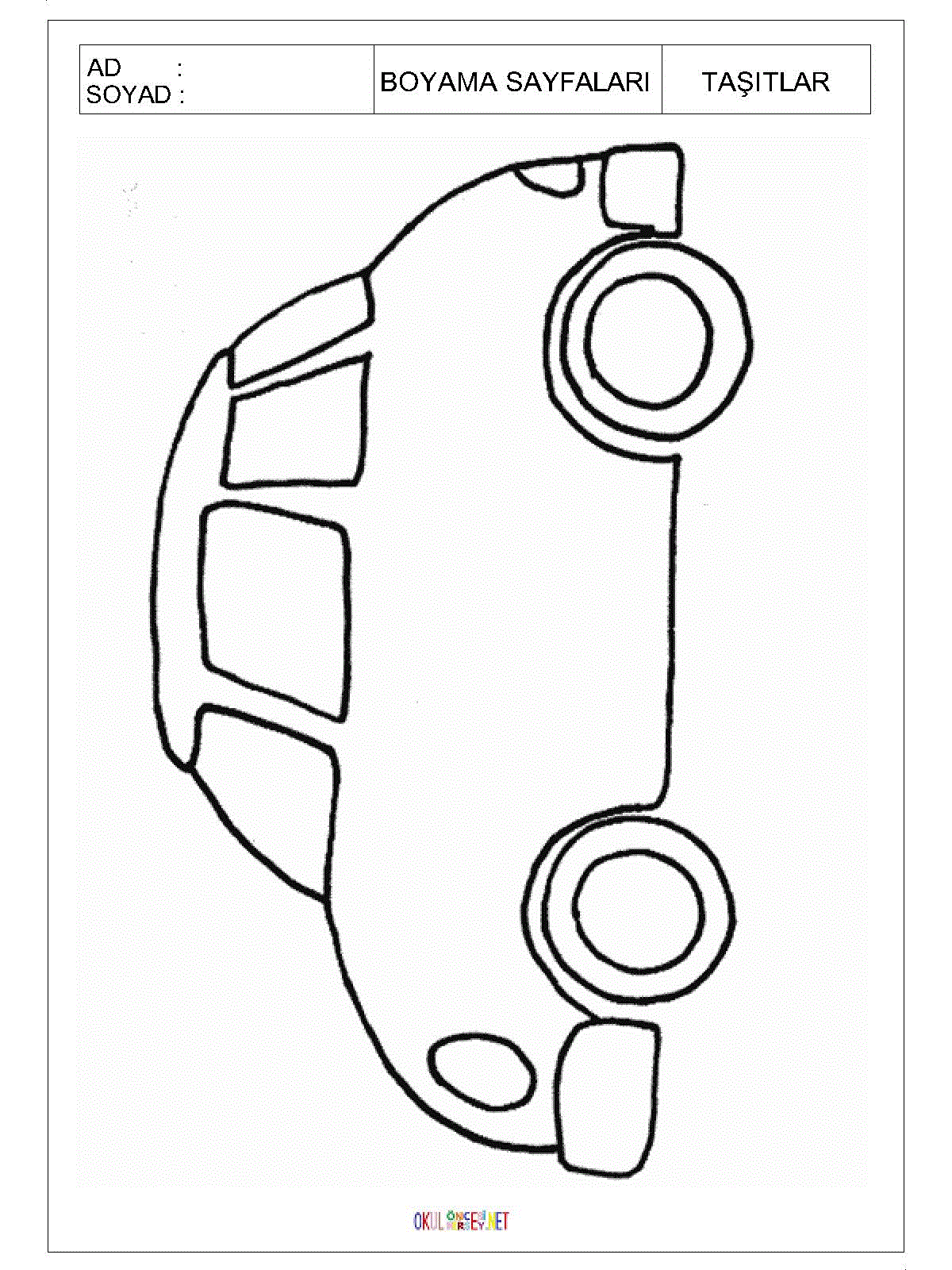 TAŞITLAR-BOYAMA SAYFALARI-OKUL ÖNCESİ HERŞEY
