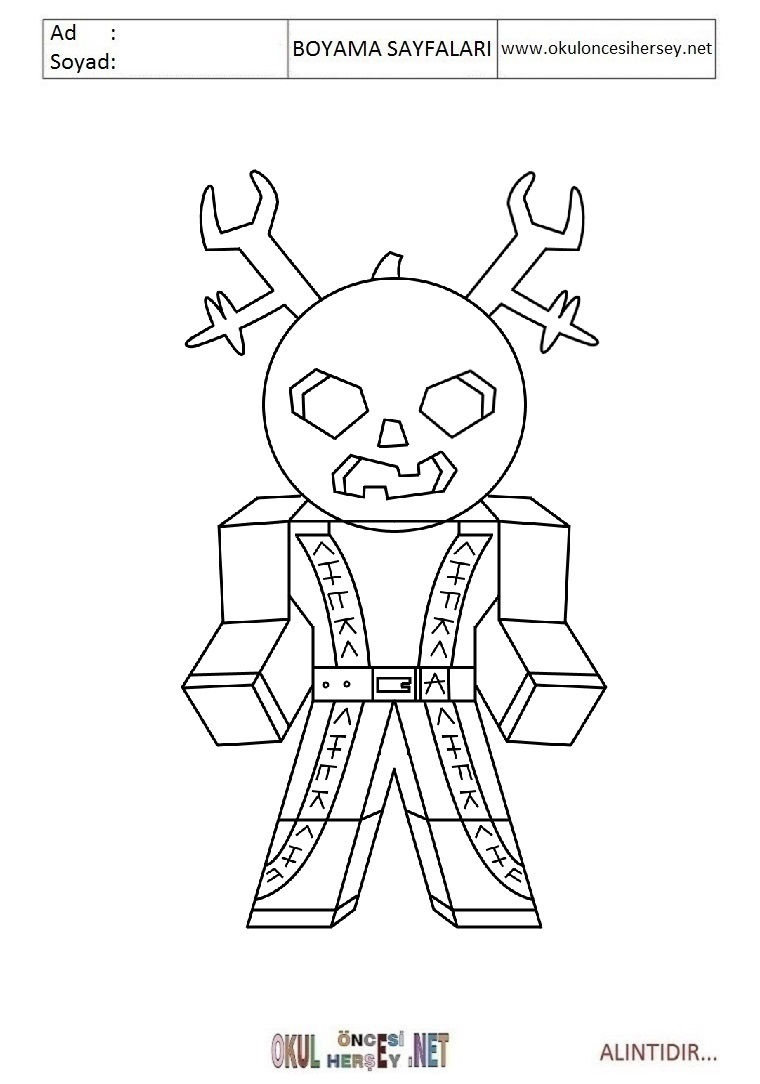 Roblox Boyama Sayfaları