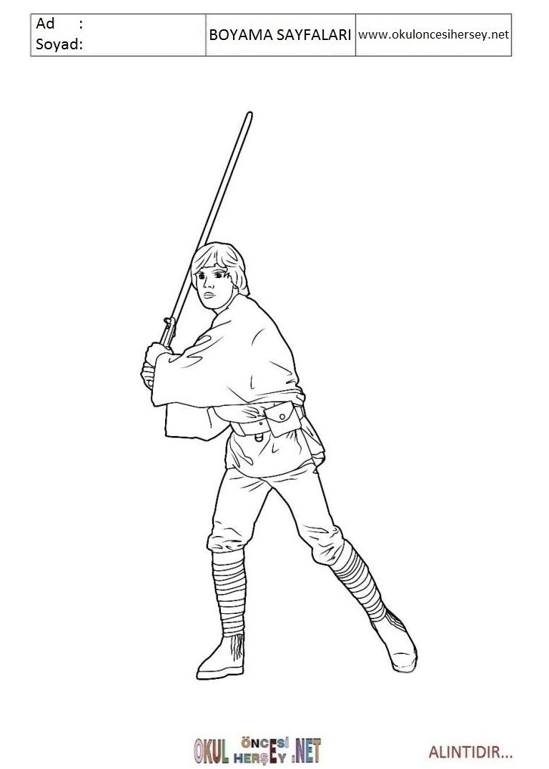 luke-skywalker Boyama Sayfaları