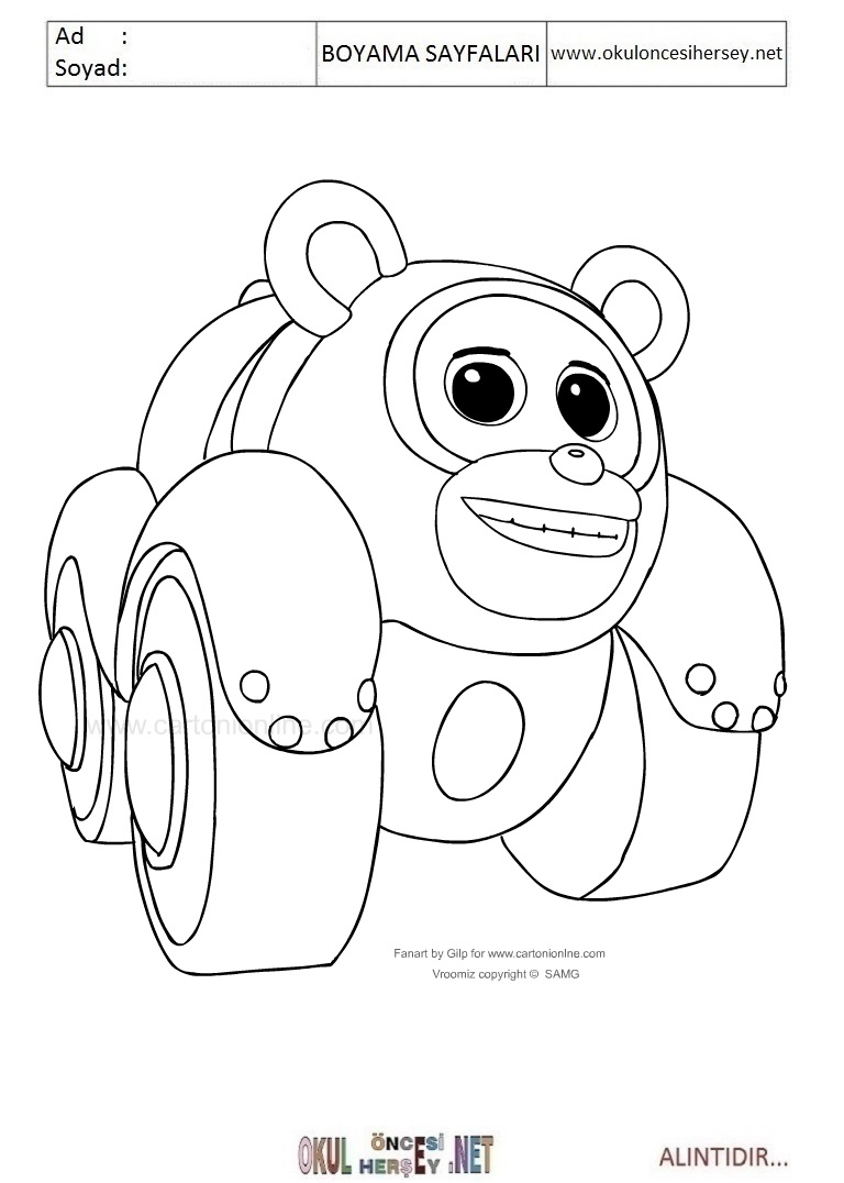 vroomiz Boyama Sayfaları