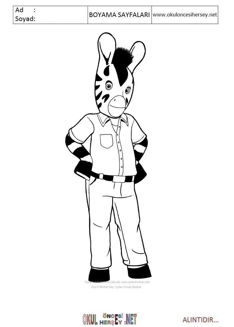 zebra-zou Boyama Sayfaları