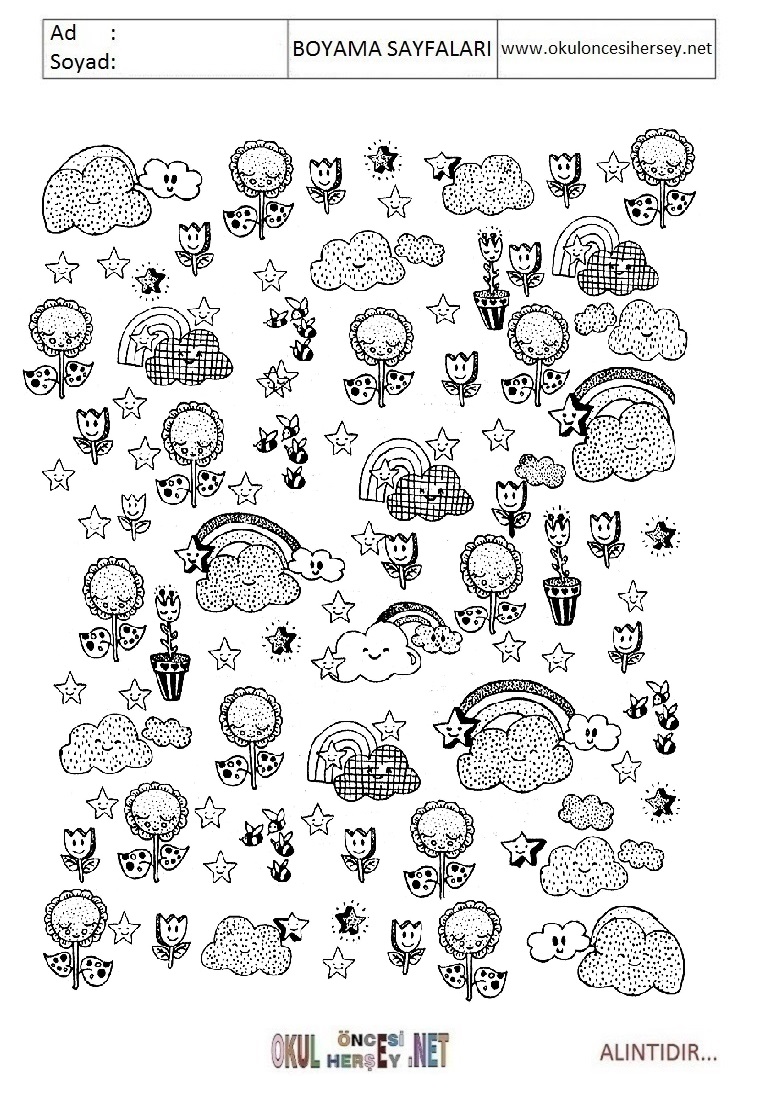 Doodle Boyama Sayfaları