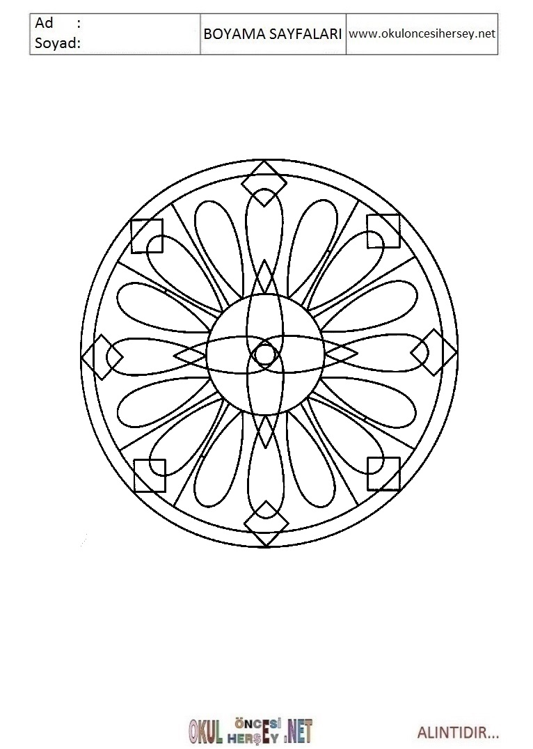 Mandala Boyama Sayfaları