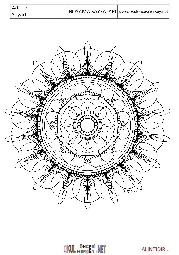 Mandala Boyama Sayfaları