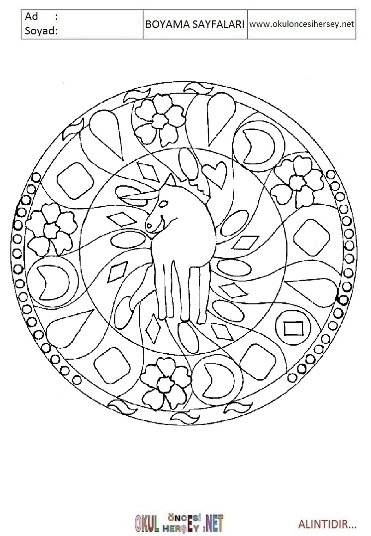 Mandala Boyama Sayfaları