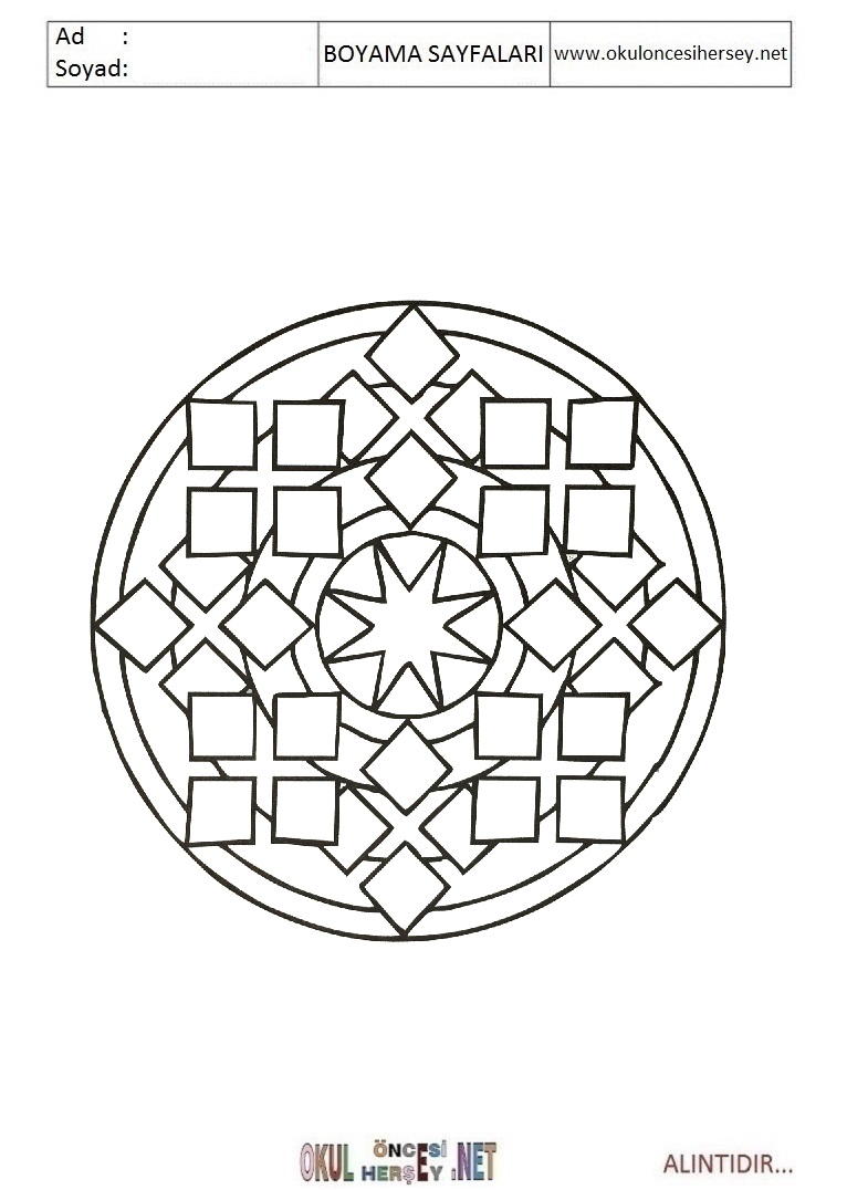Mandala Boyama Sayfaları