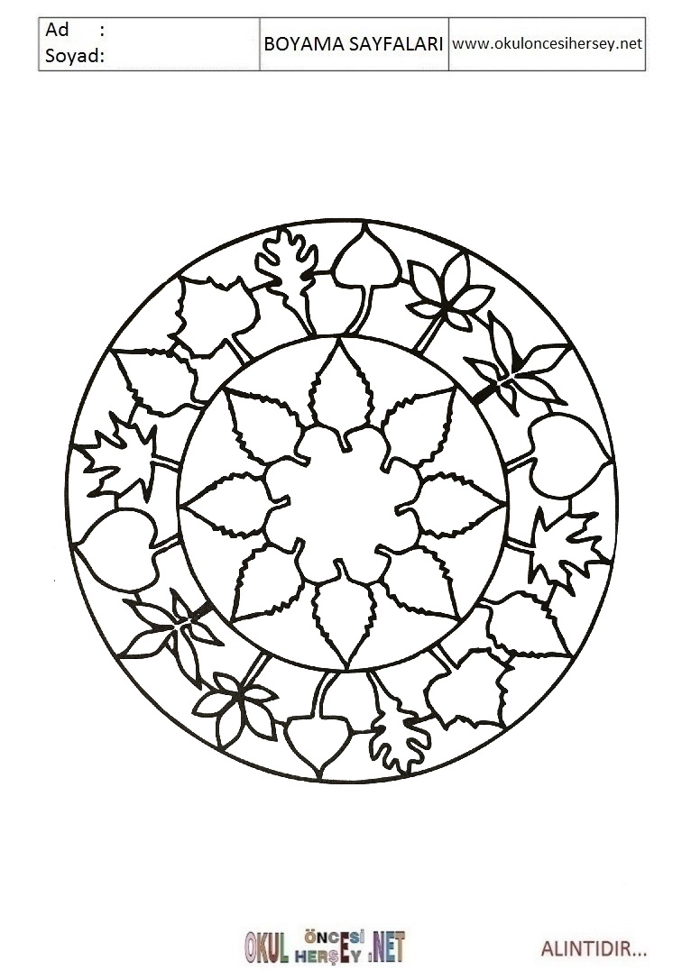 Mandala Boyama Sayfaları
