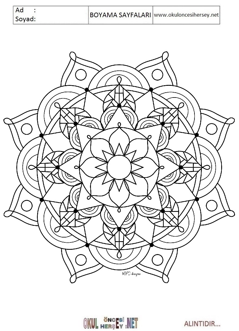 Mandala Boyama Sayfaları