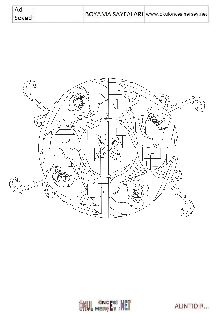 Mandala Boyama Sayfaları