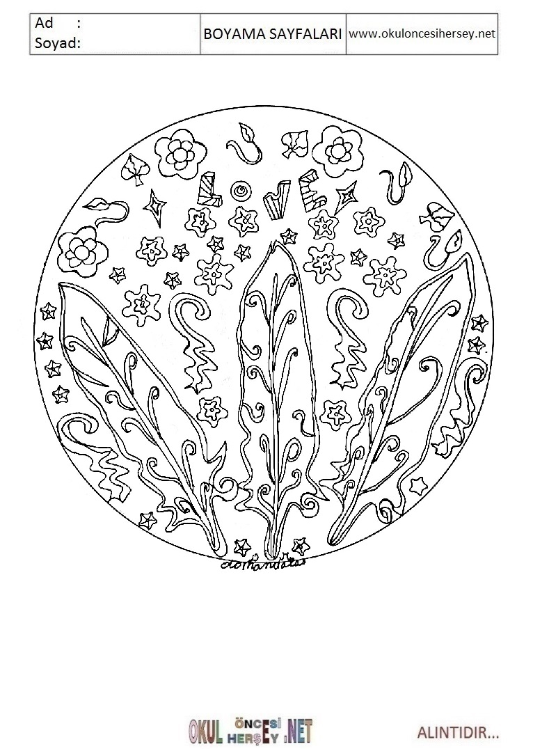 Mandala Boyama Sayfaları