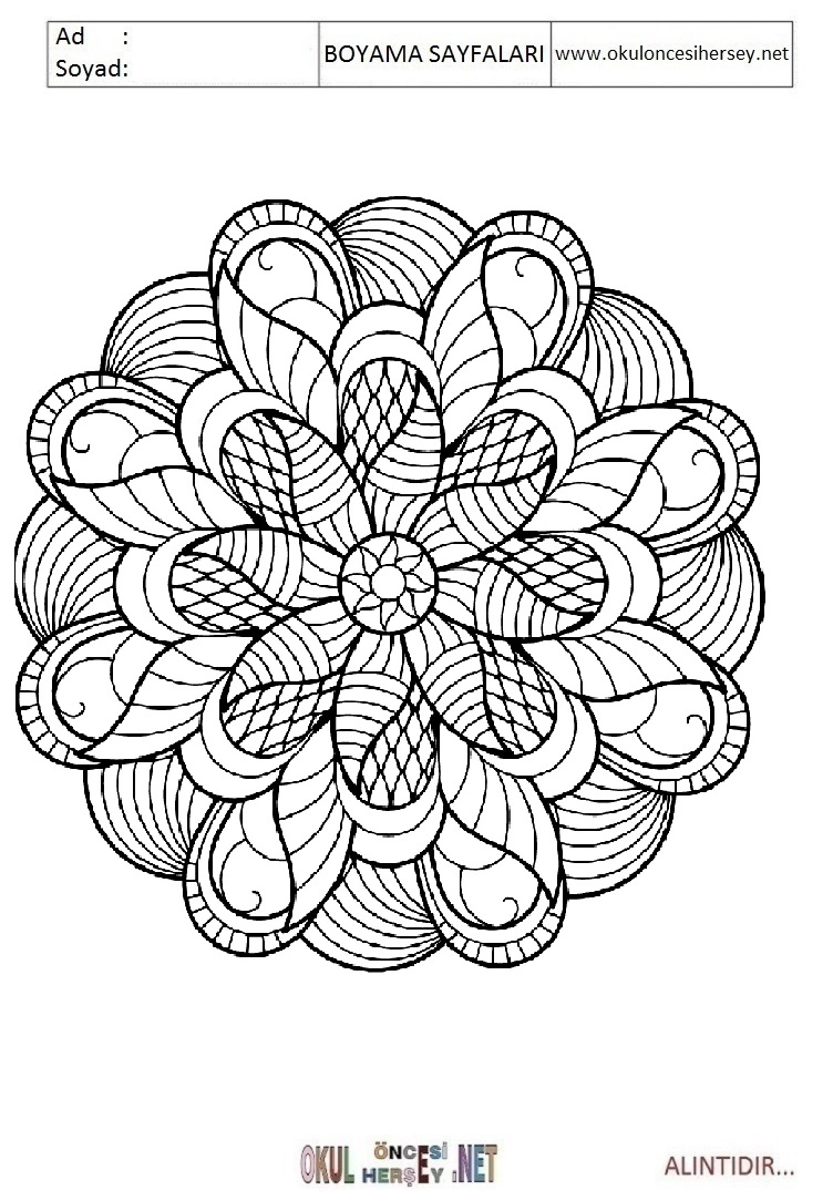 Mandala Boyama Sayfaları