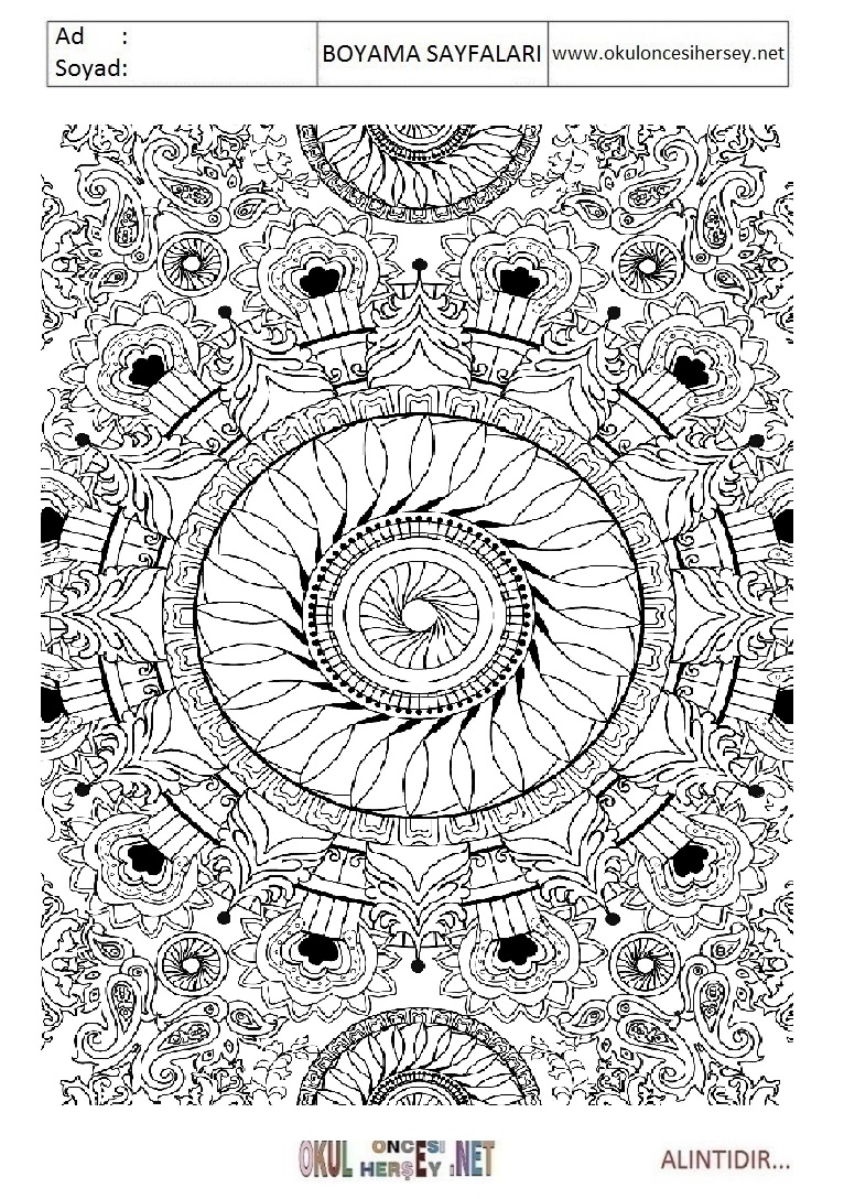 Mandala Boyama Sayfaları