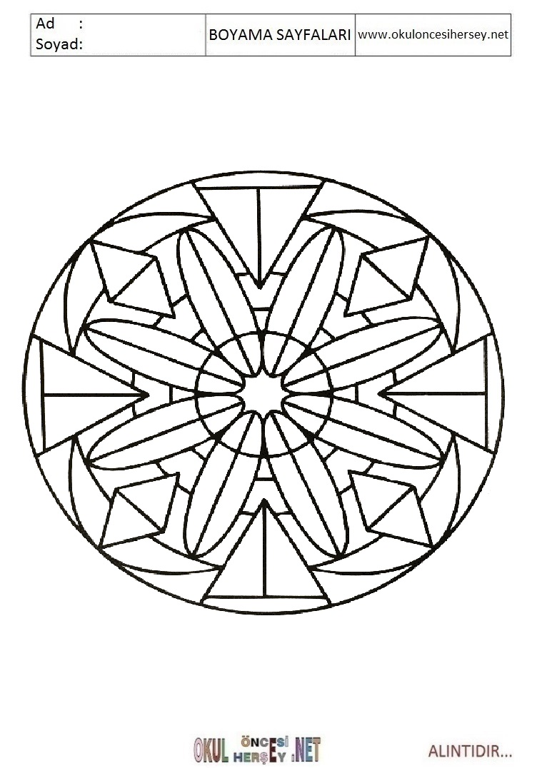 Mandala Boyama Sayfaları