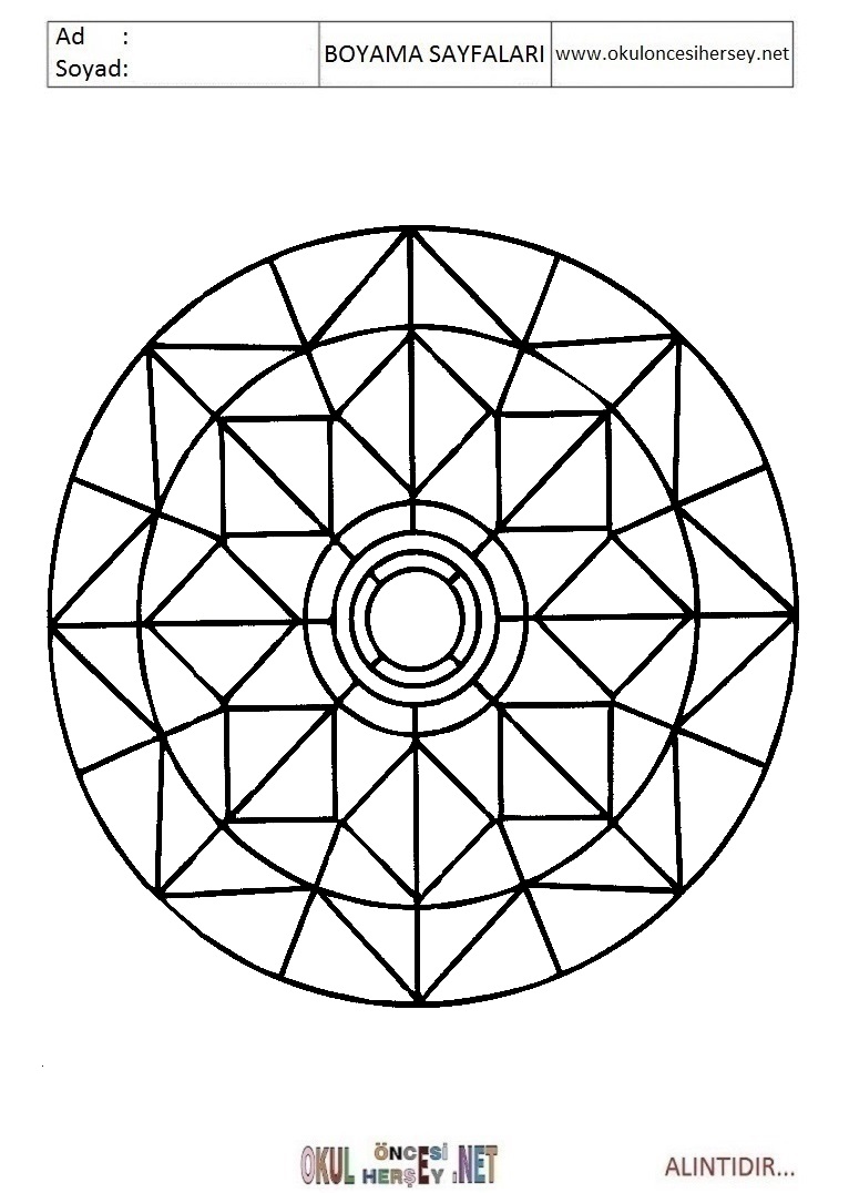 Mandala Boyama Sayfaları