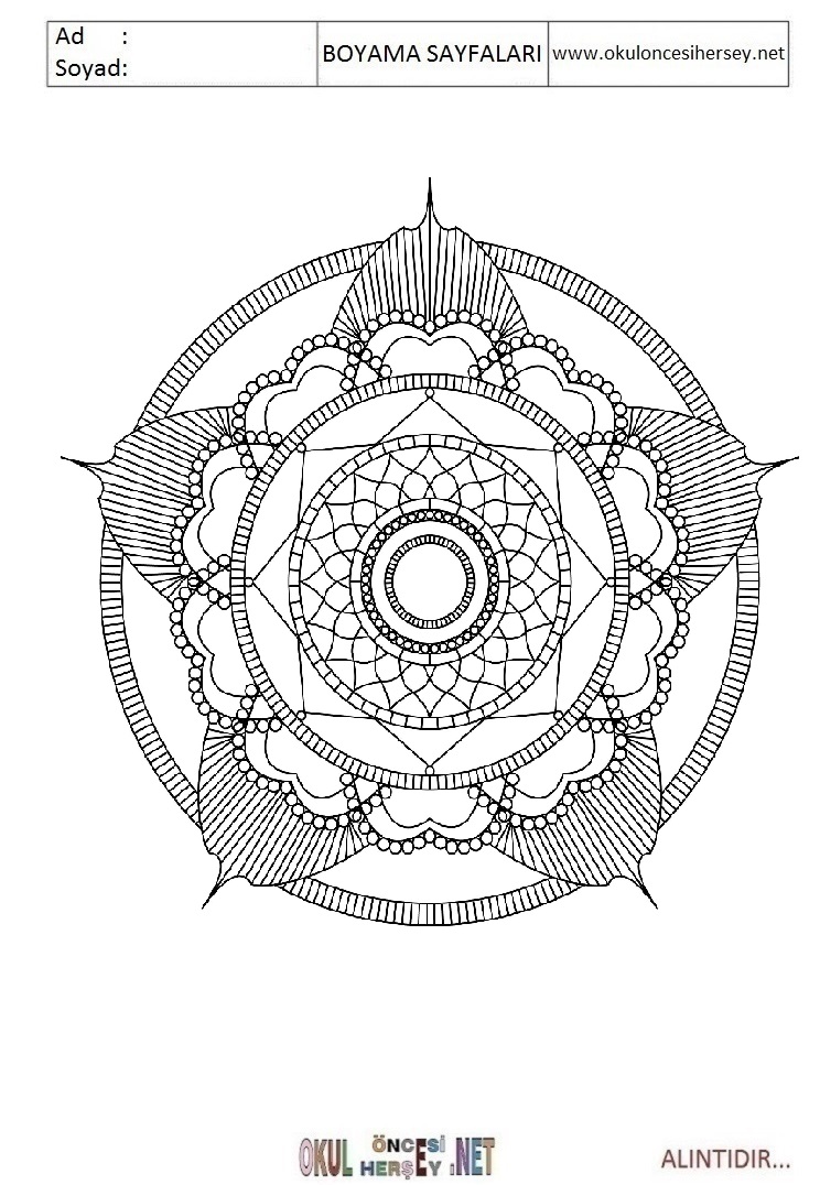 Mandala Boyama Sayfaları