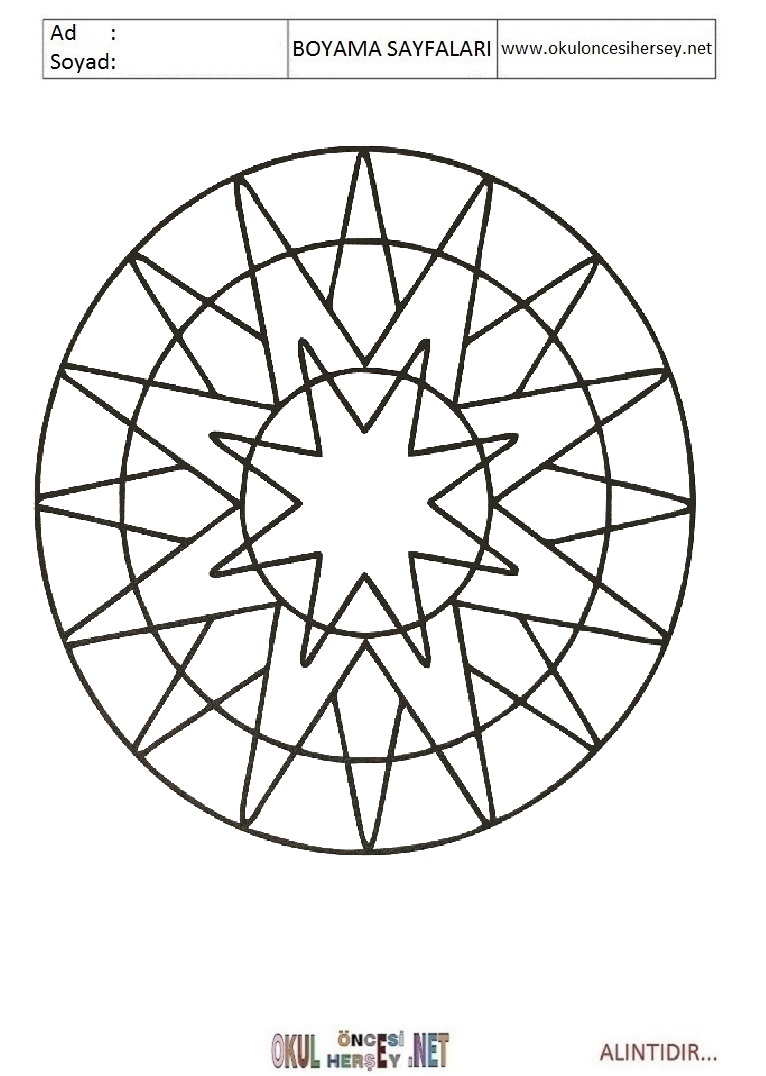 Mandala Boyama Sayfaları