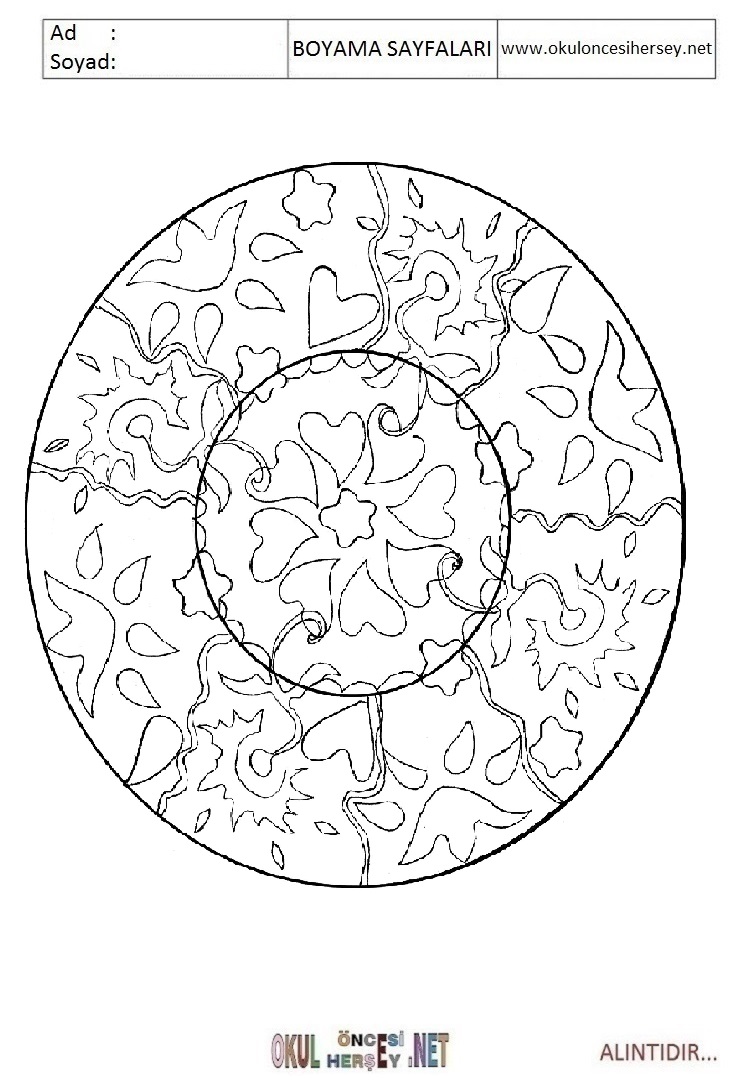Mandala Boyama Sayfaları