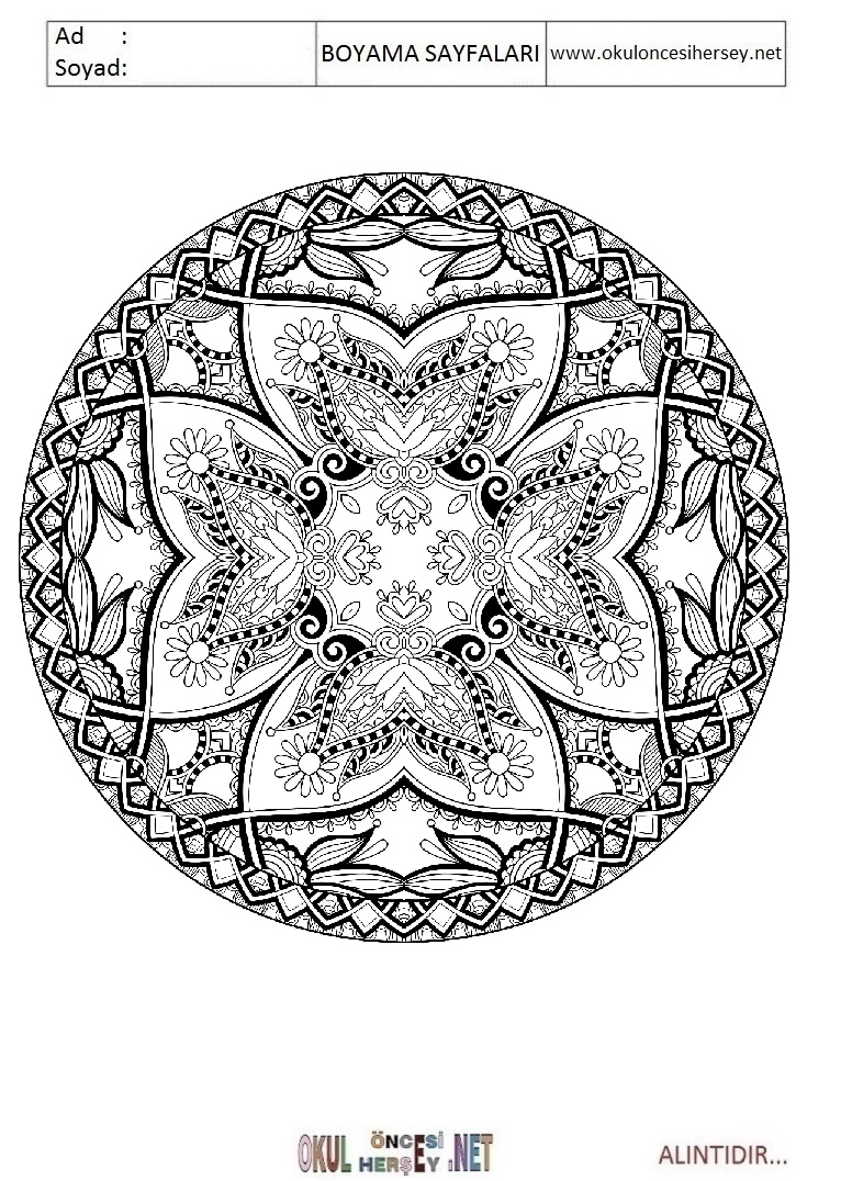 Mandala Boyama Sayfaları