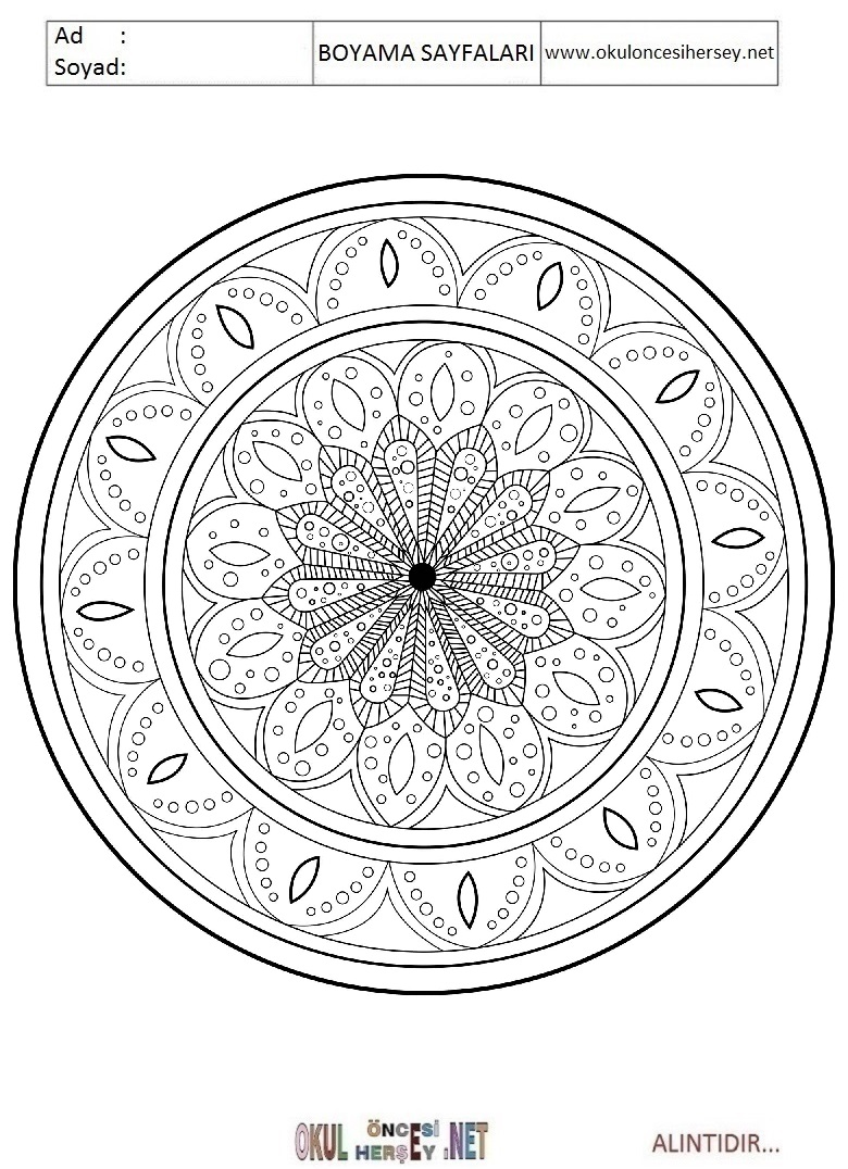 Mandala Boyama Sayfaları