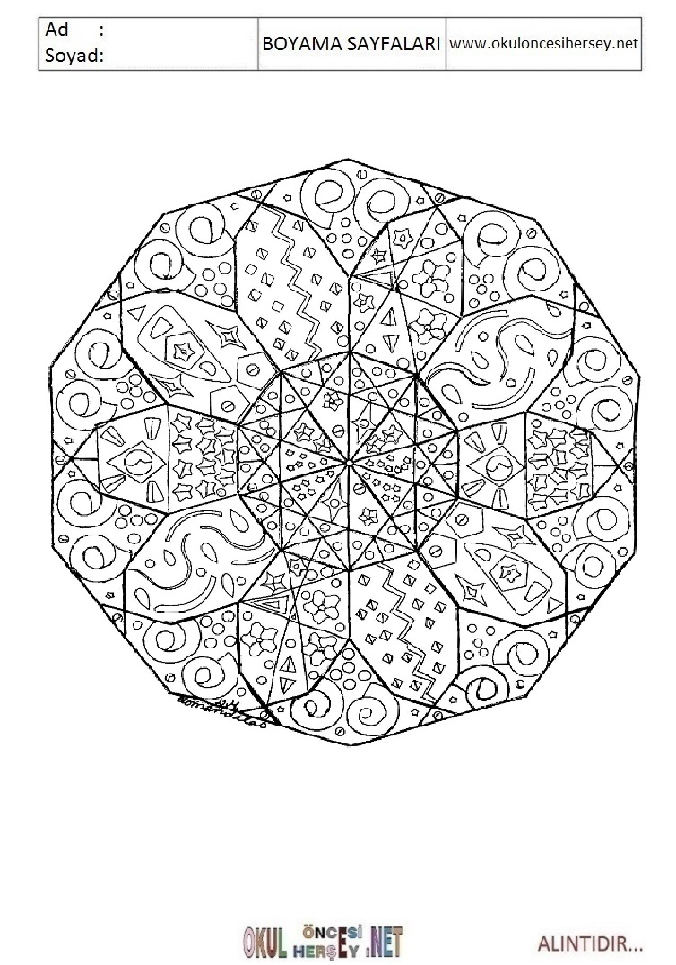 Mandala Boyama Sayfaları