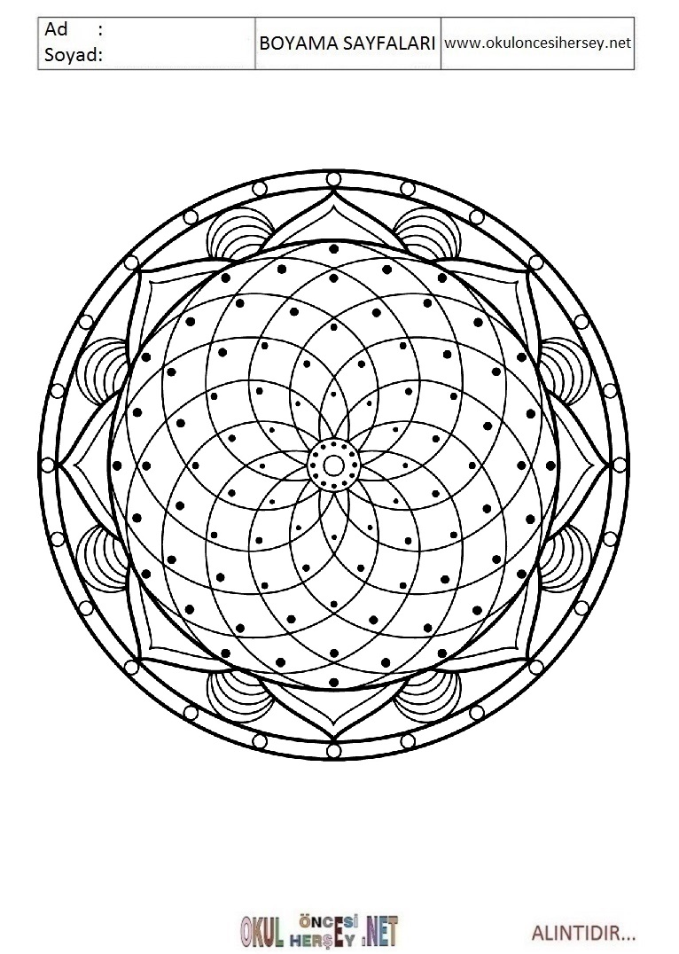 Mandala Boyama Sayfaları
