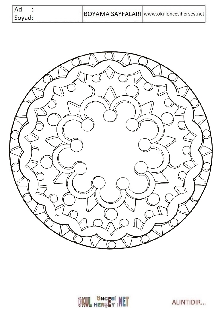 Mandala Boyama Sayfaları
