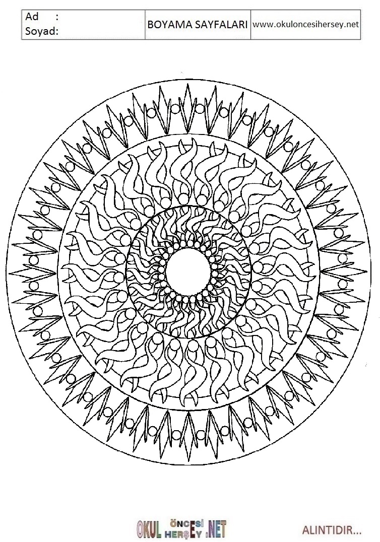Mandala Boyama Sayfaları