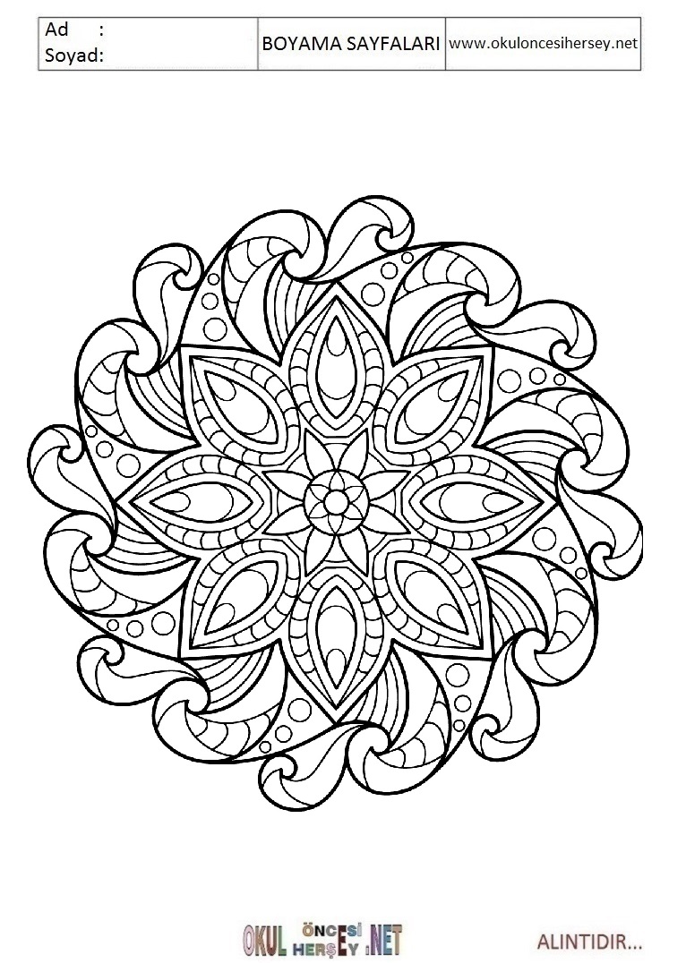 Mandala Boyama Sayfaları