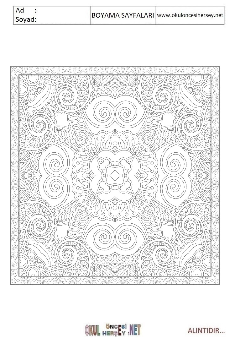 Mandala Boyama Sayfaları