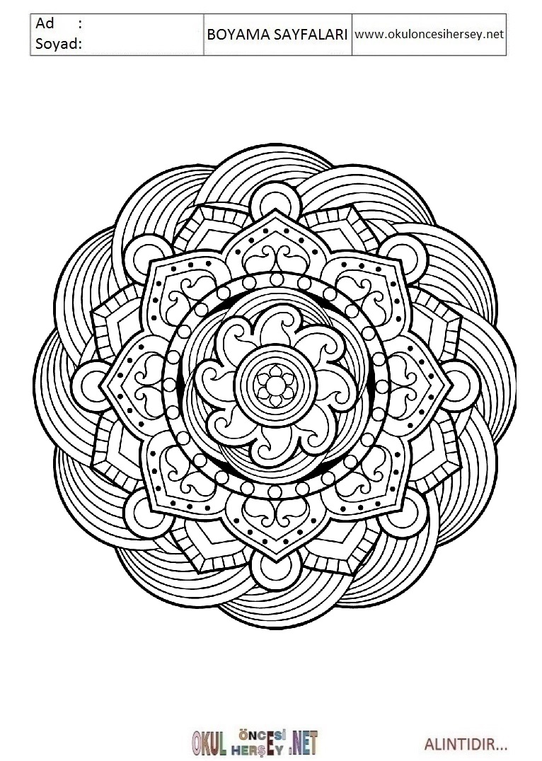 Mandala Boyama Sayfaları