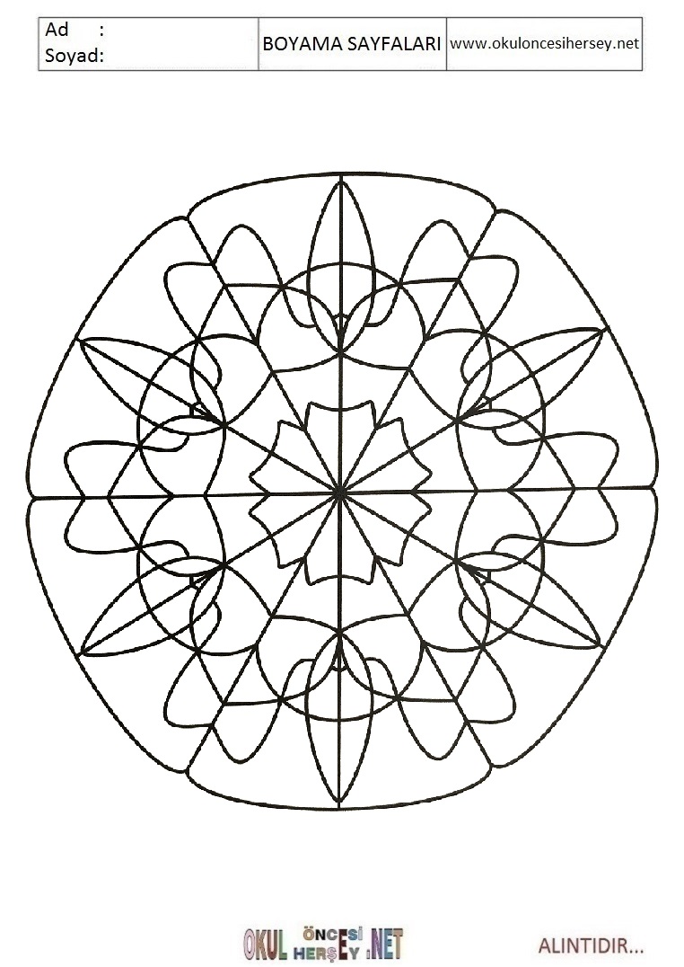 Mandala Boyama Sayfaları
