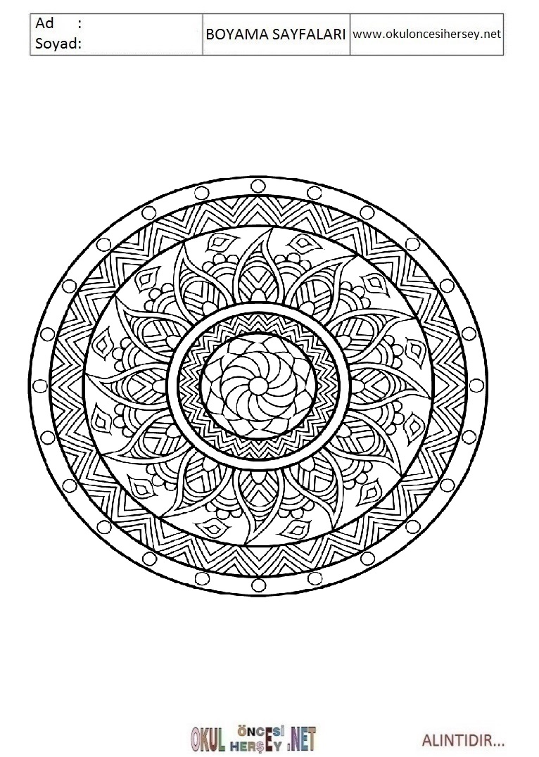 Mandala Boyama Sayfaları