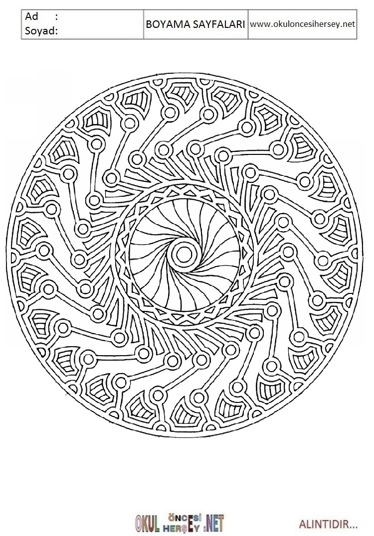 Mandala Boyama Sayfaları
