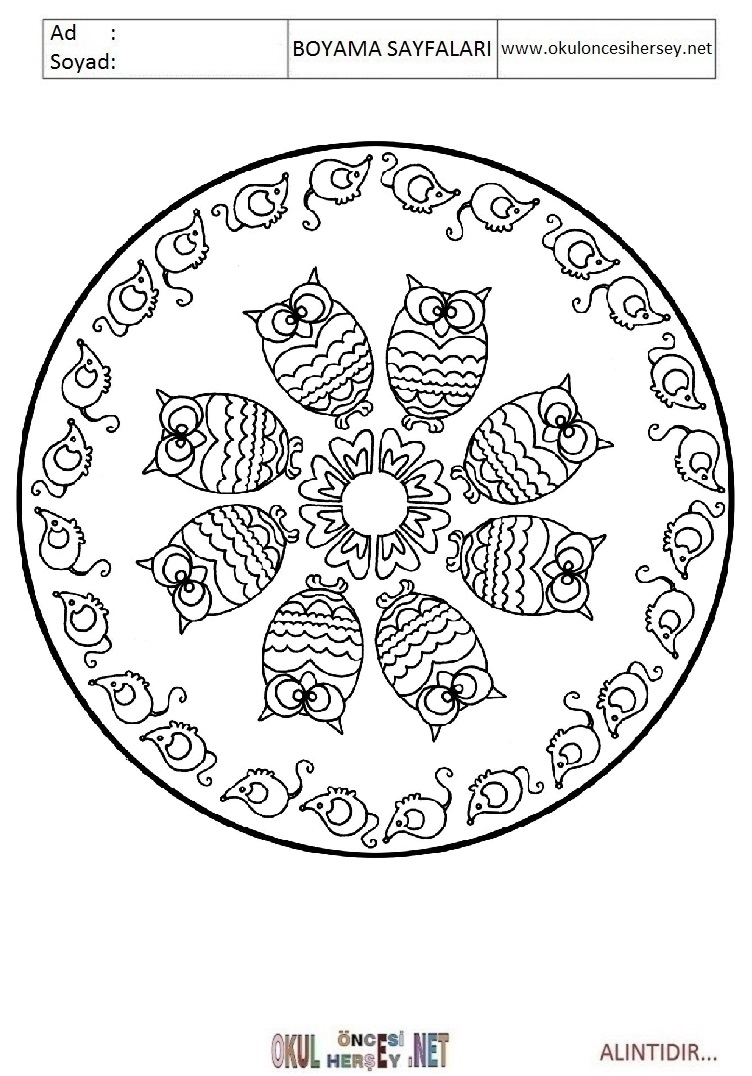 Mandala Boyama Sayfaları