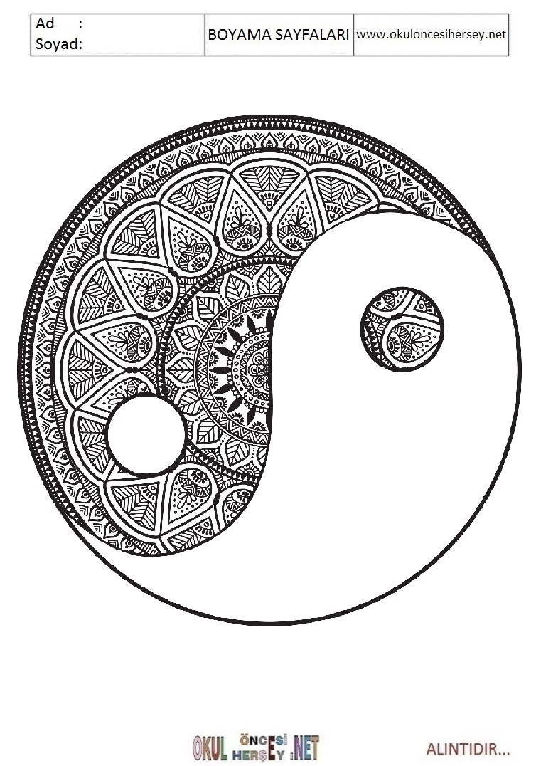 Mandala Boyama Sayfaları