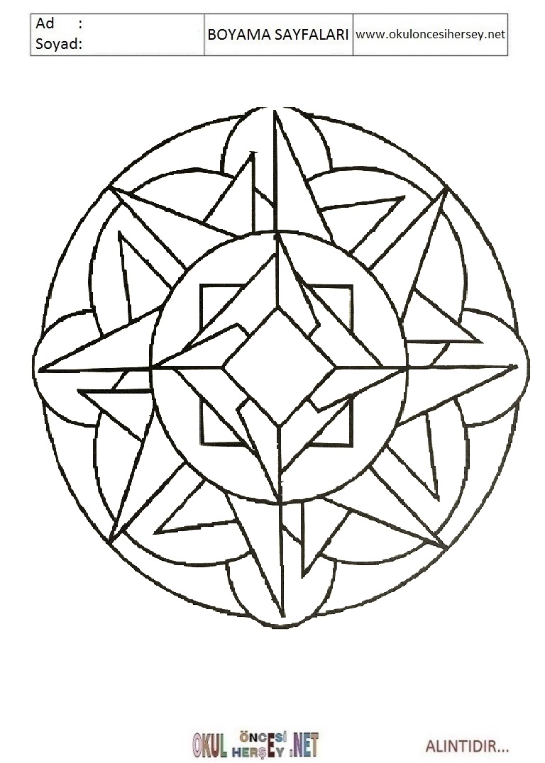 Mandala Boyama Sayfaları