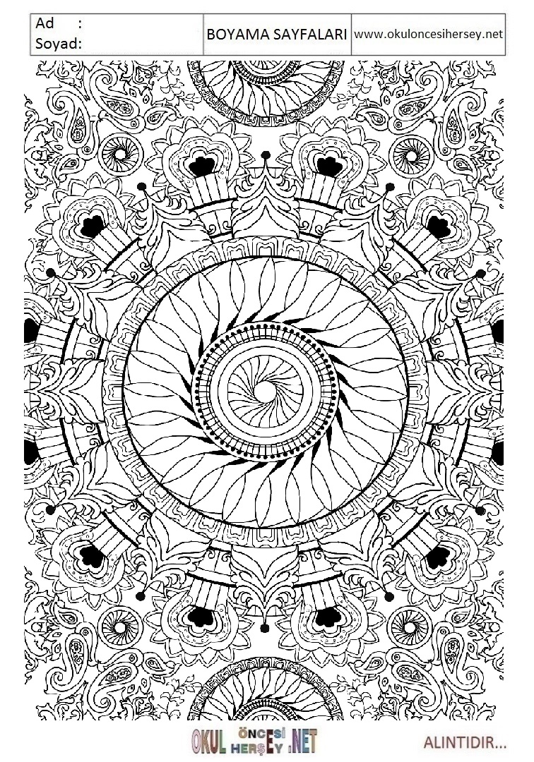 Mandala Boyama Sayfaları