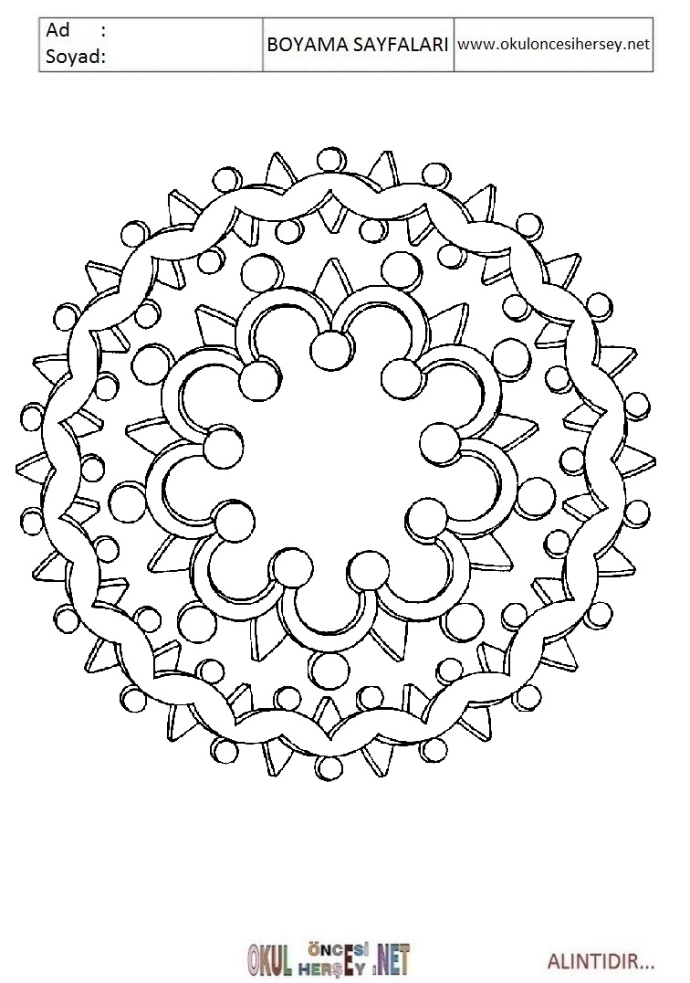 Mandala Boyama Sayfaları