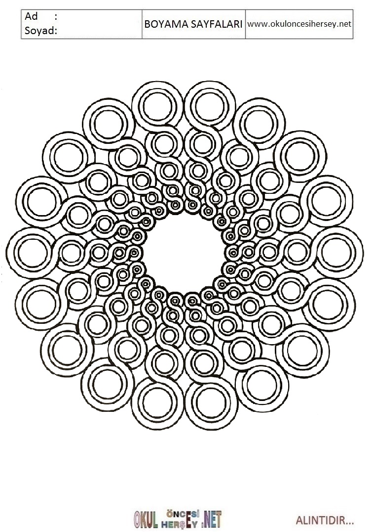 Mandala Boyama Sayfaları