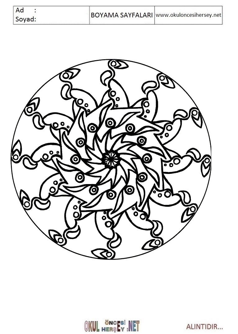 Mandala Boyama Sayfaları