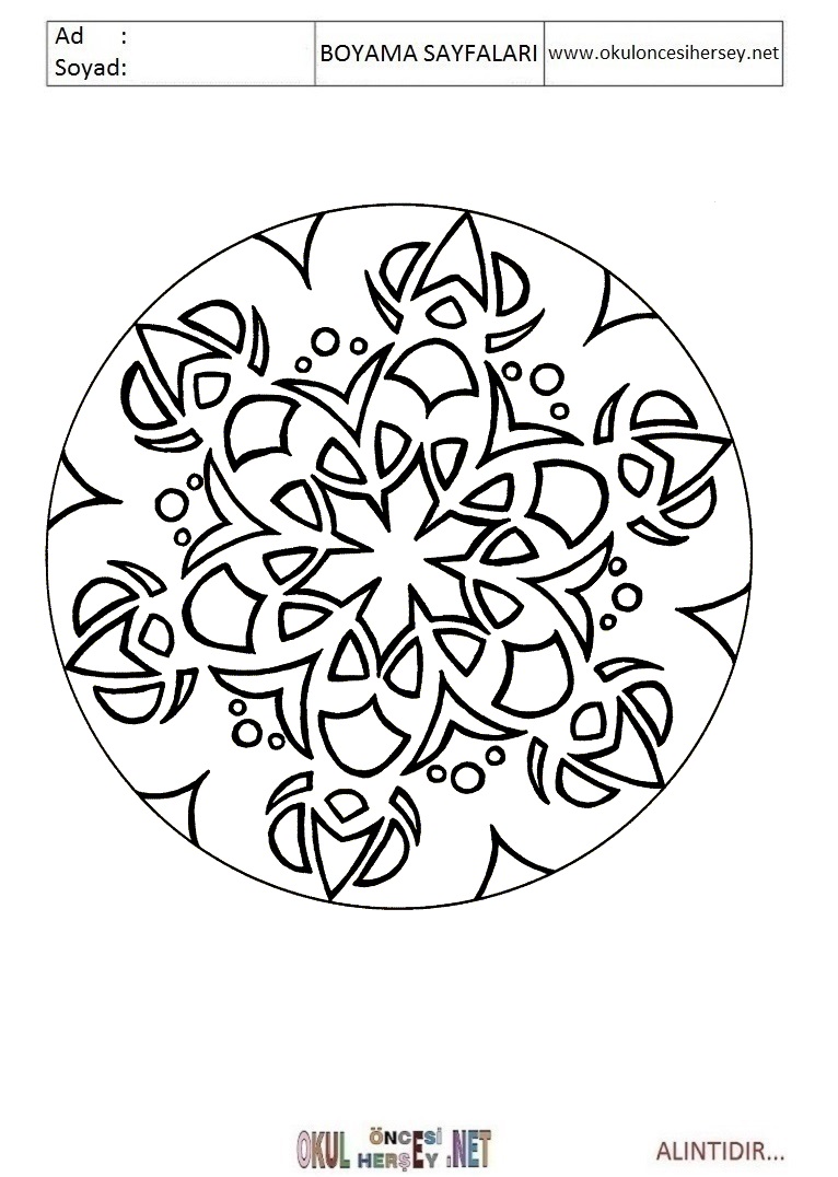 Mandala Boyama Sayfaları