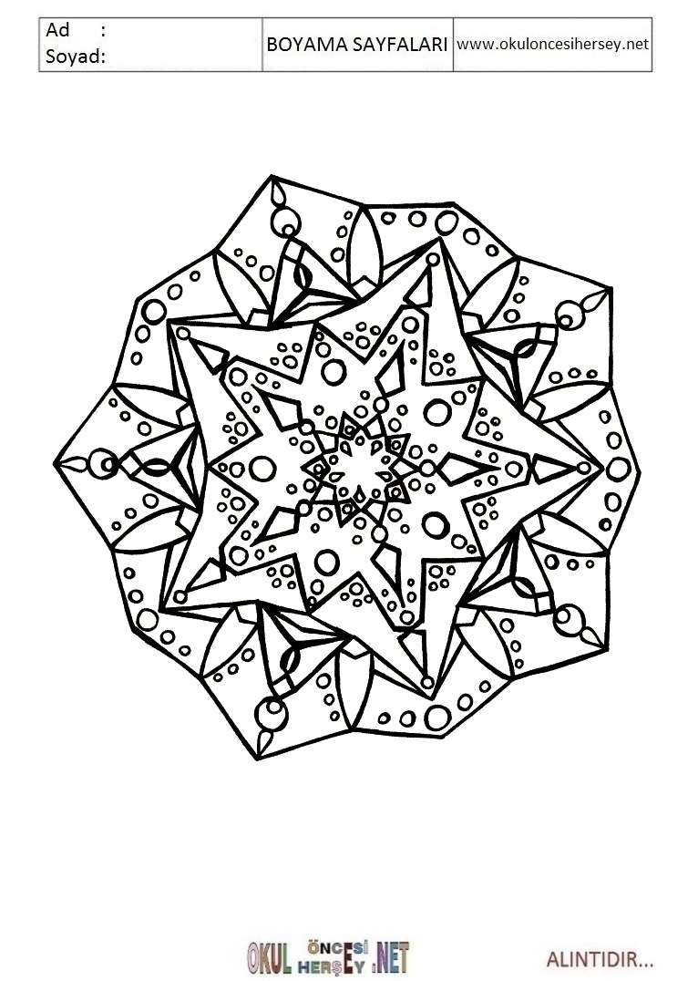 Mandala Boyama Sayfaları