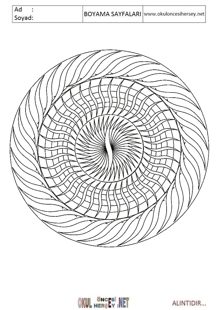 Mandala Boyama Sayfaları