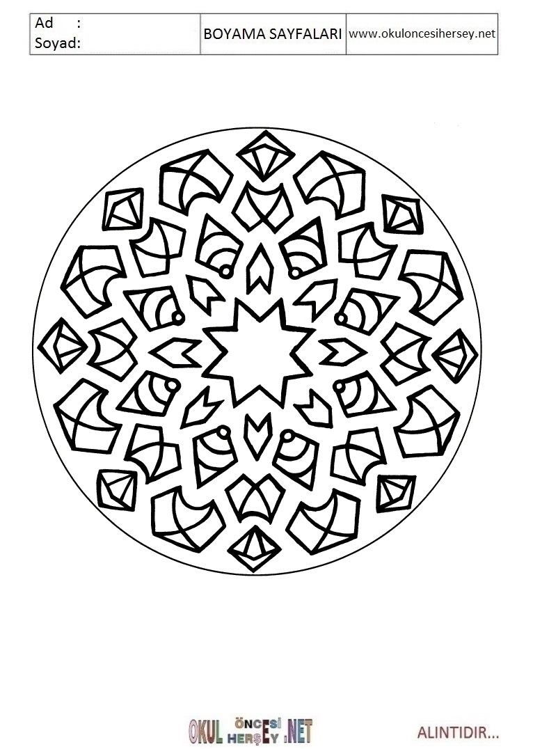 Mandala Boyama Sayfaları