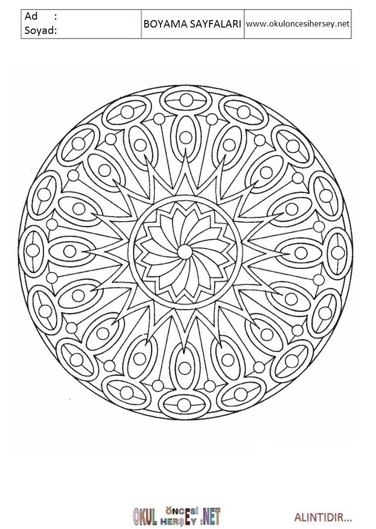 Mandala Boyama Sayfaları